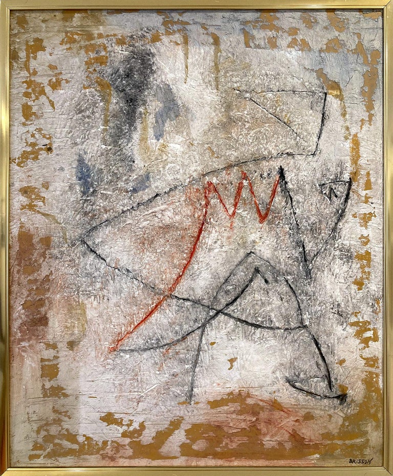 Pierre Marie Brisson - "No. 104_A" French Oil and Mixed Media Textured ...