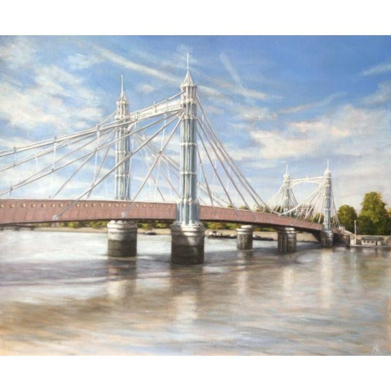 Marie Robinson - Albert Bridge, Incoming Tide, by Marie Robinson ...