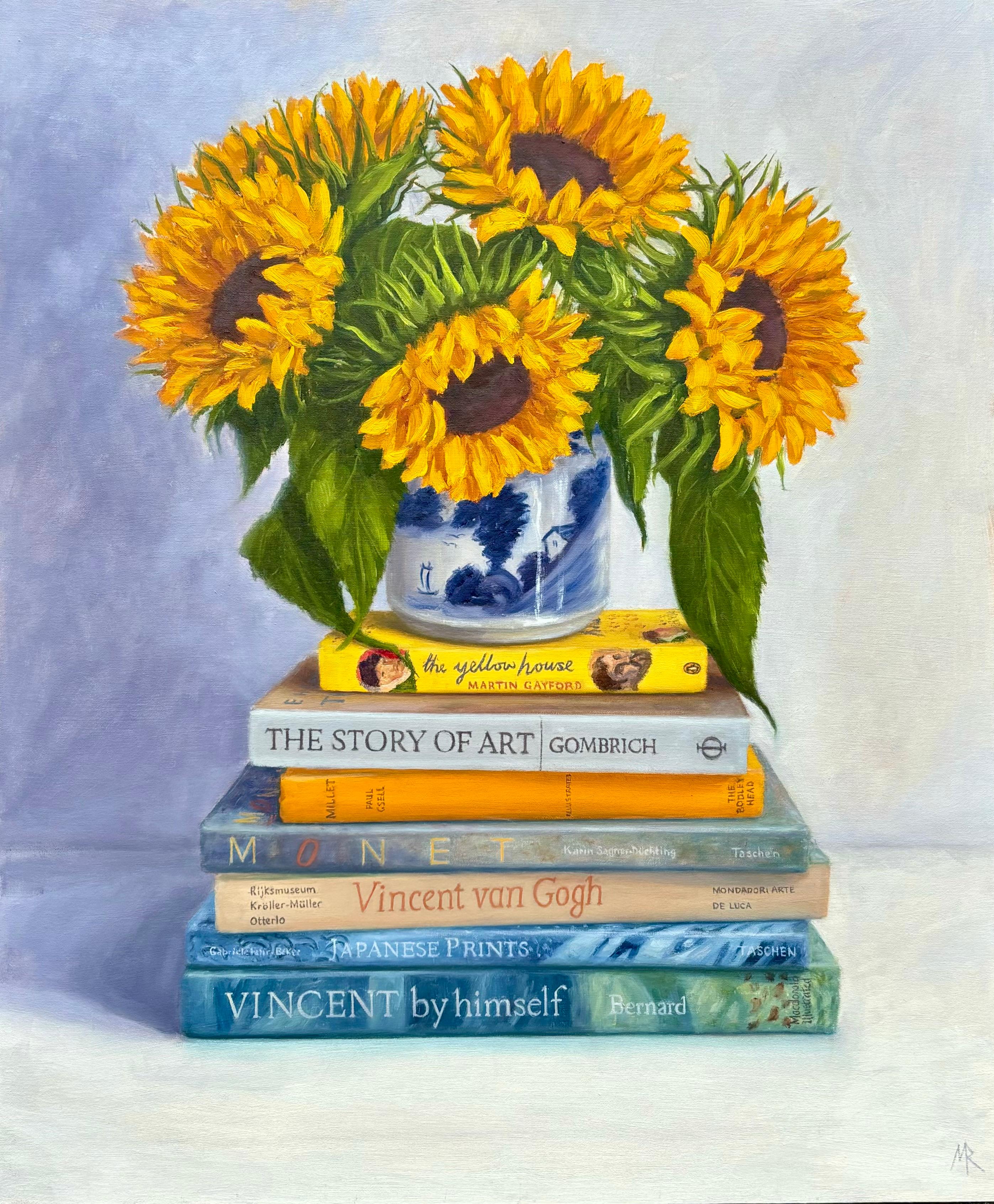 Marie Robinson - Girasoles -original bodegón realismo flor pintura al ...