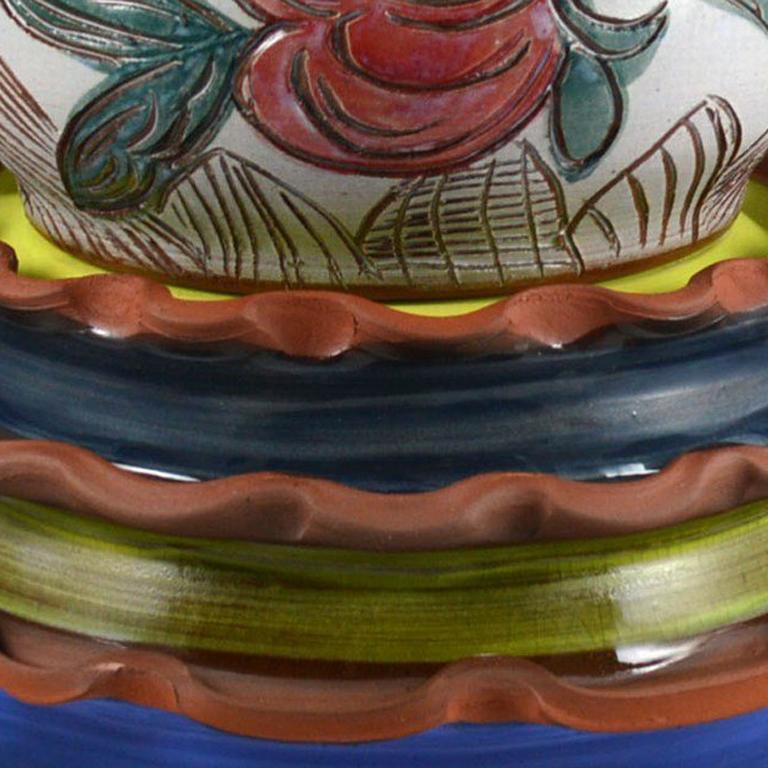 Mariko Brown Harkin - Floral Lidded Jar For Sale at 1stDibs