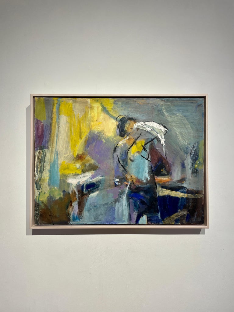 Marilyn Church - Yellow Light, abstract figure painting For Sale at 1stDibs