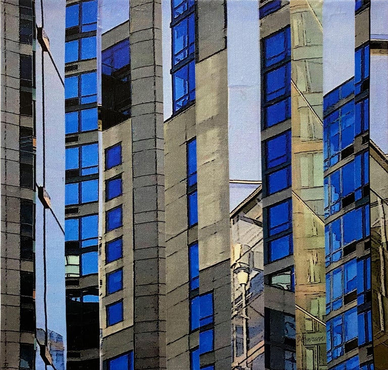 Marilyn Henrion - Mannahatte Patchwork 4, Mixed Media on Canvas For ...