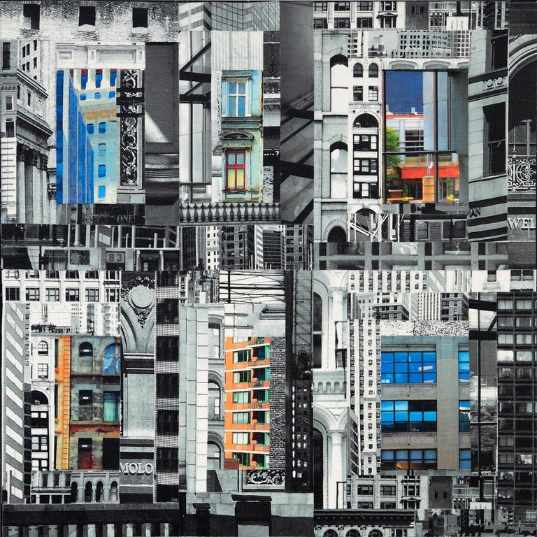 Marilyn Henrion - Patchwork City 26, Mixed Media on Canvas For Sale at ...