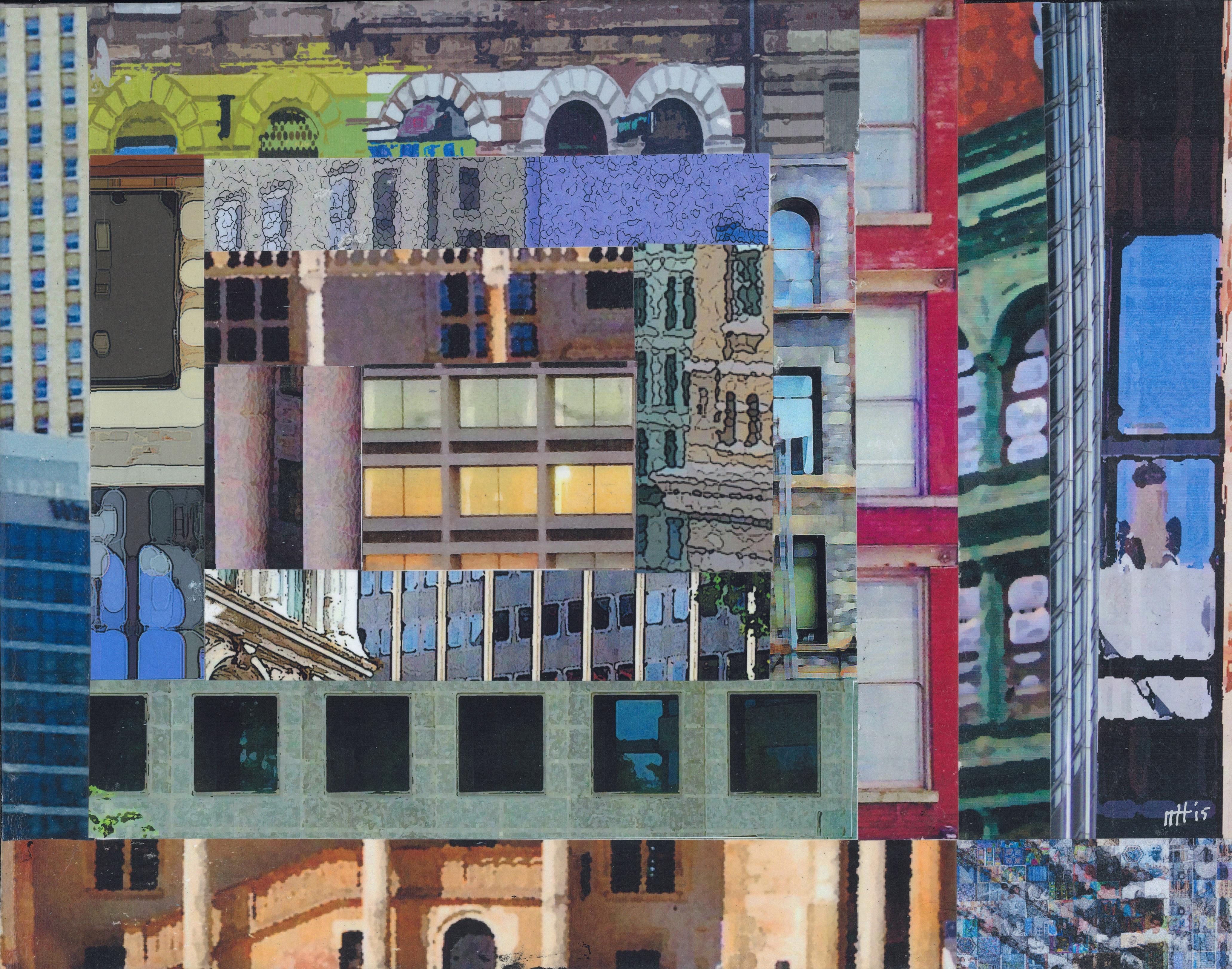 Marilyn Henrion - Patchwork City 26, Mixed Media on Canvas For Sale at ...