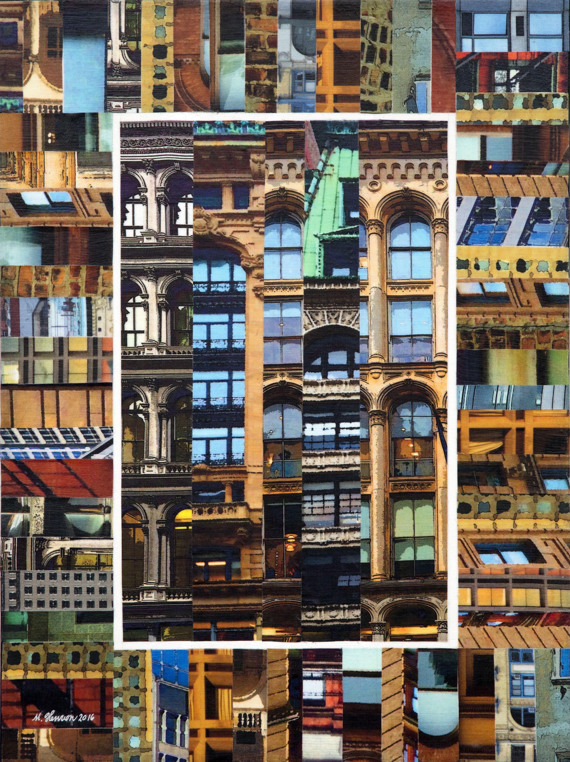 Marilyn Henrion - Patchwork City 69, Mixed Media on Canvas For Sale at ...