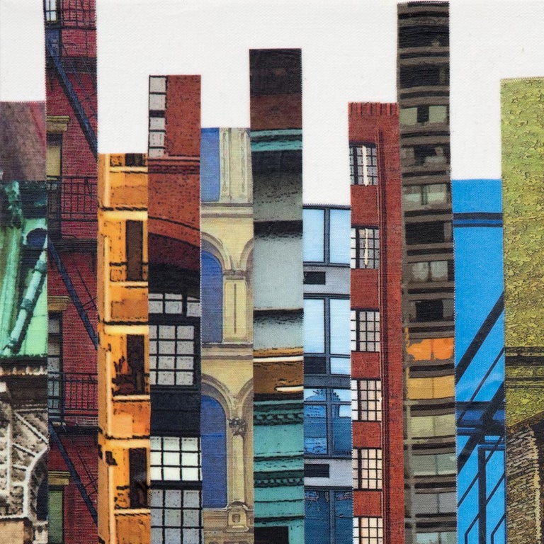 Marilyn Henrion - Patchwork City 72, Mixed Media on Canvas at 1stDibs