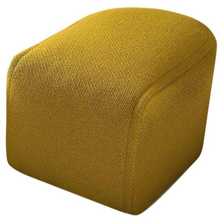 Marilyn pouf by Hessentia with minimal design in textured Saffron ...