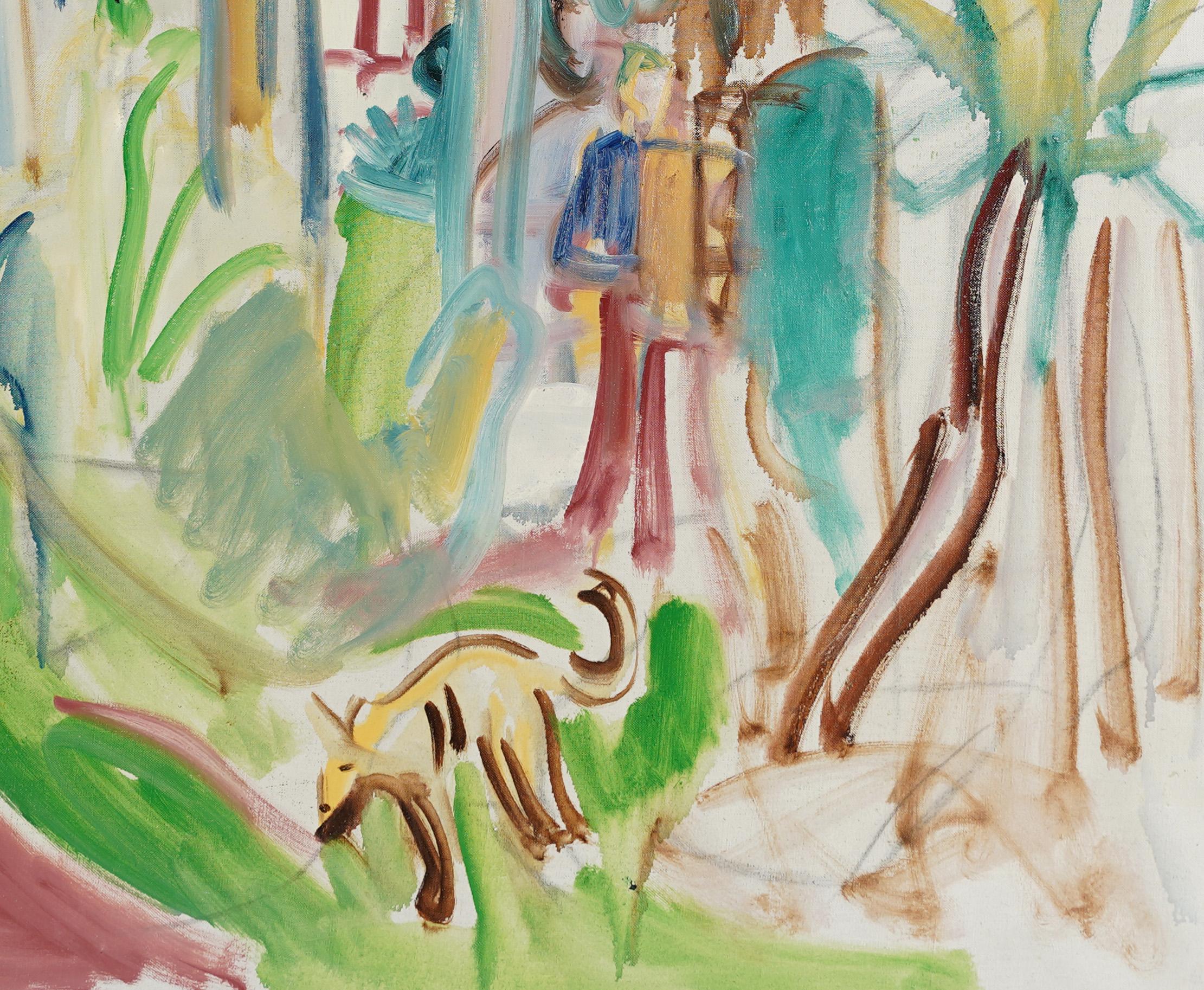 Marilyn Powers - Antique American Modernist Sparse Tropical Landscape ...