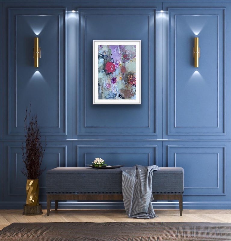 Marilyn Simler - Blooming 1, Abstract Floral Artwork, Impressionist ...