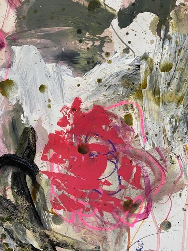 Marilyn Simler - Blooming 1, Abstract Floral Artwork, Impressionist ...