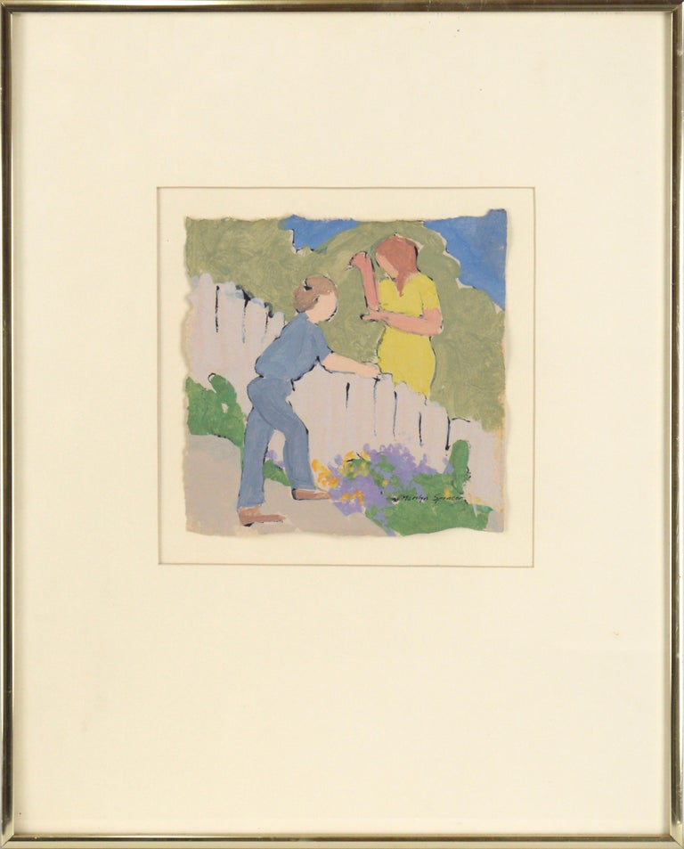 Marilyn Spencer - "The Back Fence" - Figurative Composition For Sale at ...