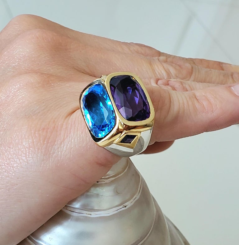 Marina B. Doppio Cocktail Ring in 18Kt Gold with 24.78 Cts of Amethyst ...