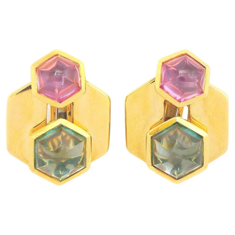 Marina B Hexa Russian Quartz Ear Clips Earrings For Sale at 1stDibs
