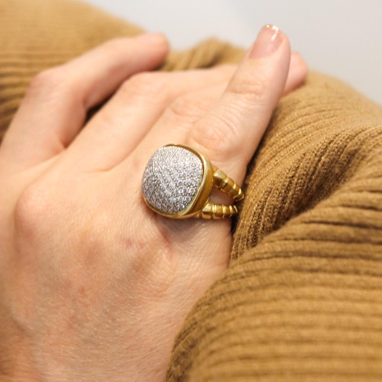 Marina B. Milano Tiguella Pave Cocktail Ring in 18kt Gold with 2.55ctw ...