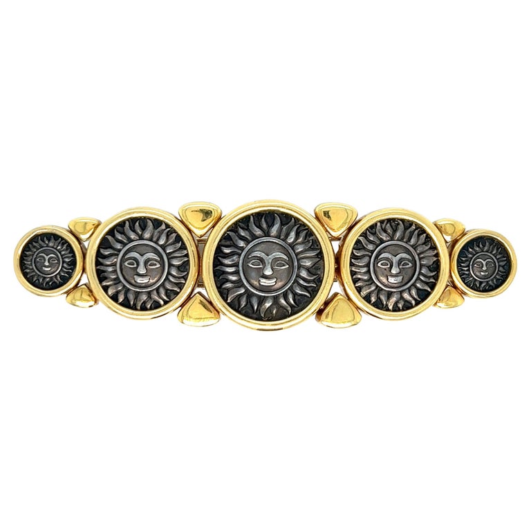 Marina B Solar Coins Gold Brooch For Sale at 1stDibs