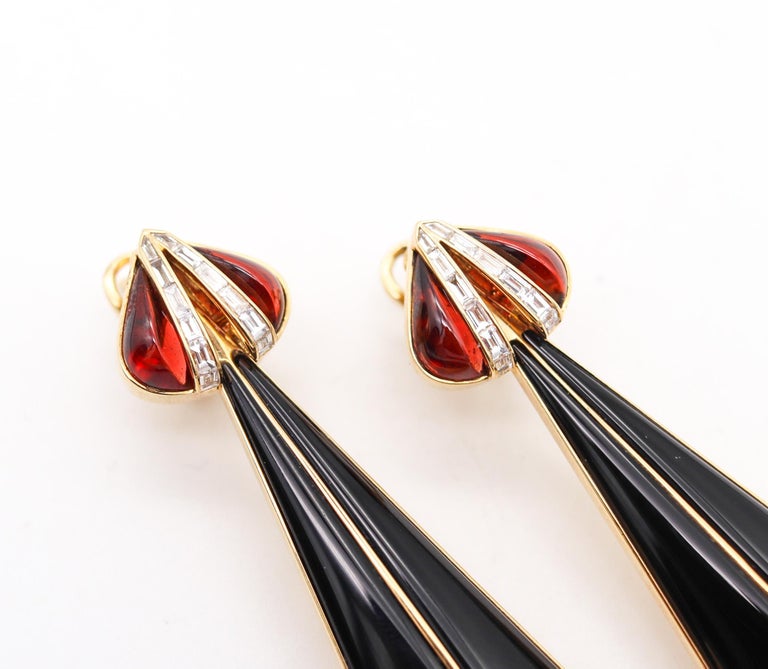 Marina Bvlgari 1983 Troc Dangle Drop Earrings 18kt Gold with 30.87 Ctw ...