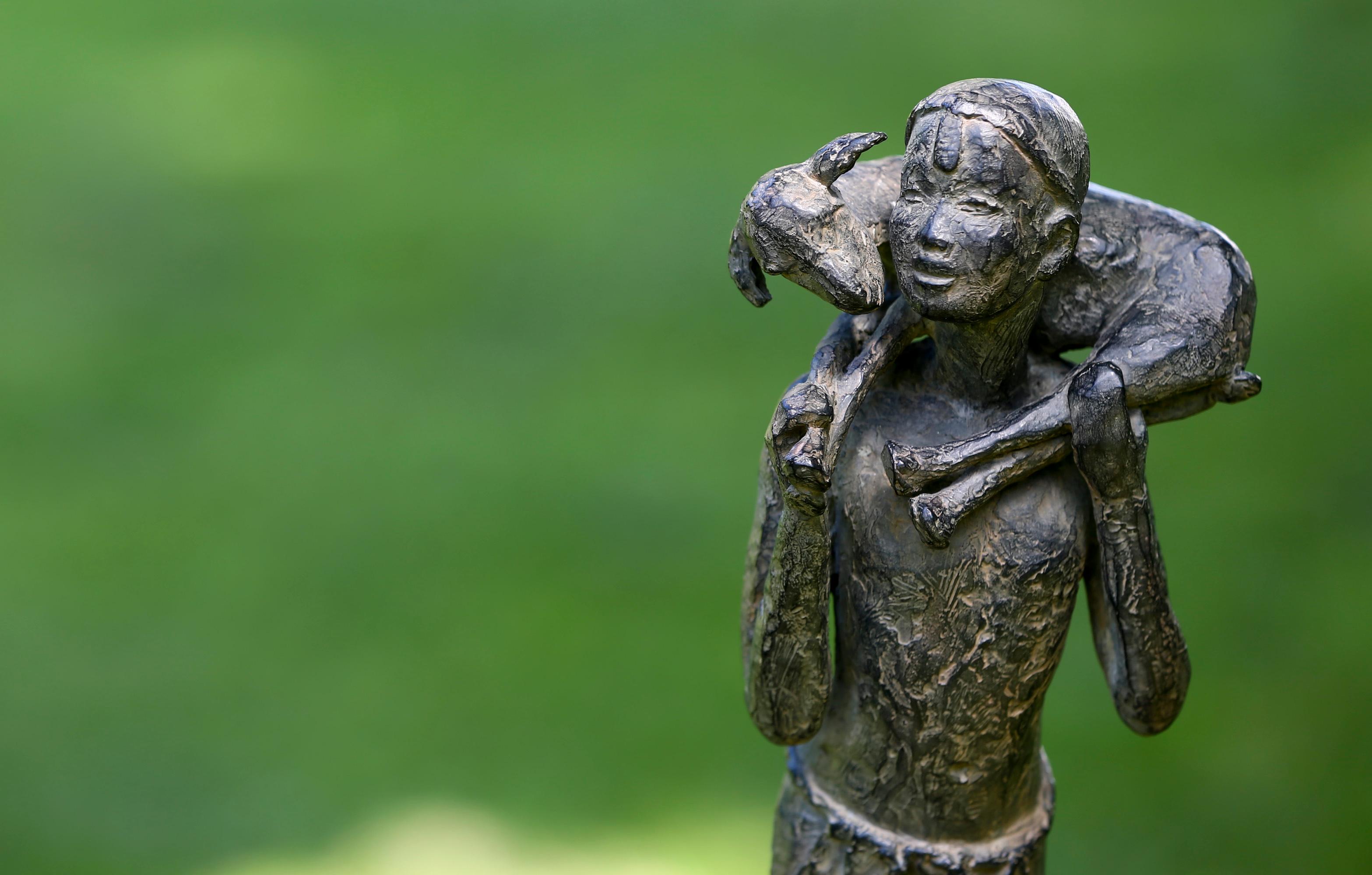 Marine de Soos - Heïdrun - Sculpture of a shepherd with goat For Sale ...