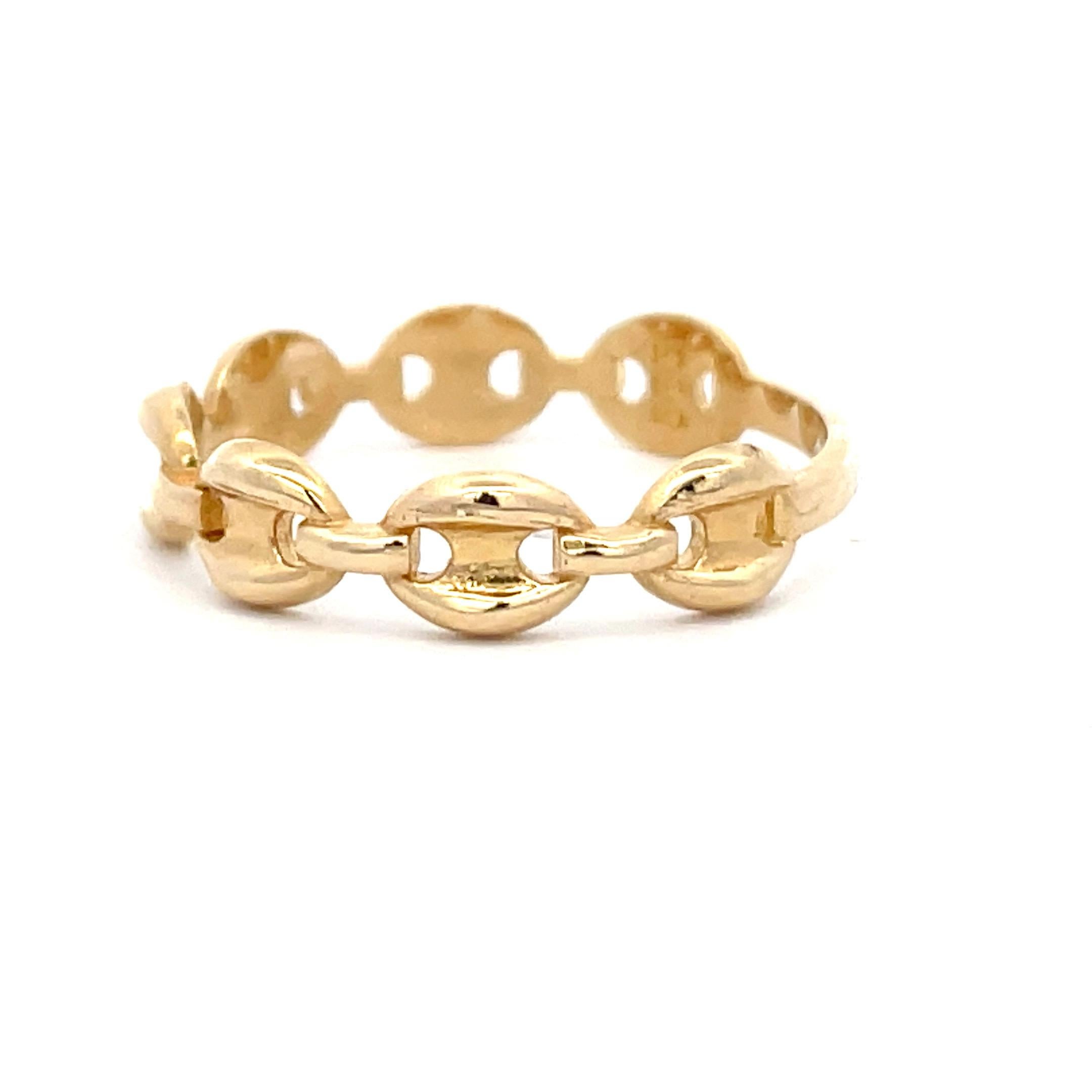 Mariner Link Ring 14 Karat Yellow Gold 2 Grams For Sale at 1stDibs