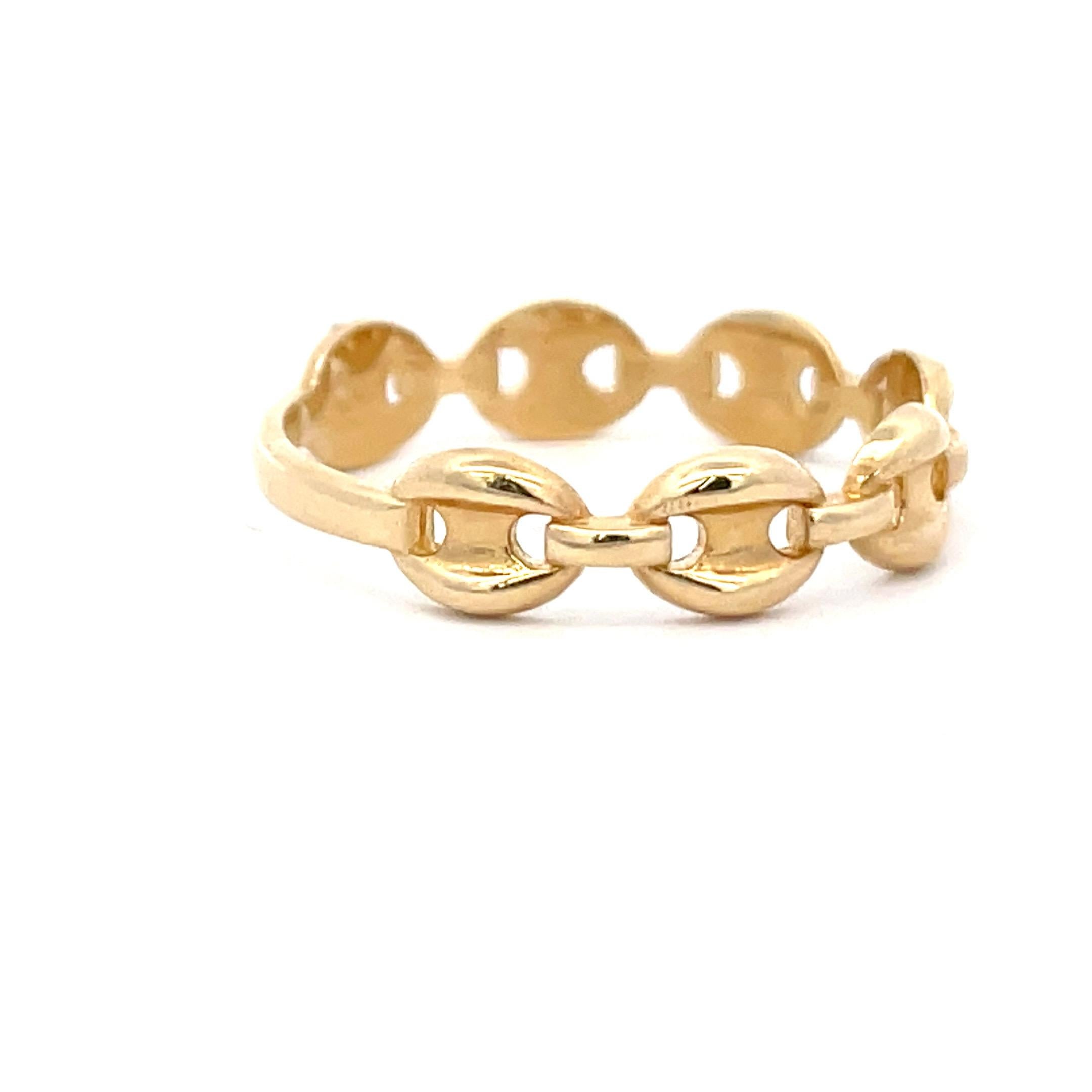 Mariner Link Ring 14 Karat Yellow Gold 2 Grams For Sale at 1stDibs