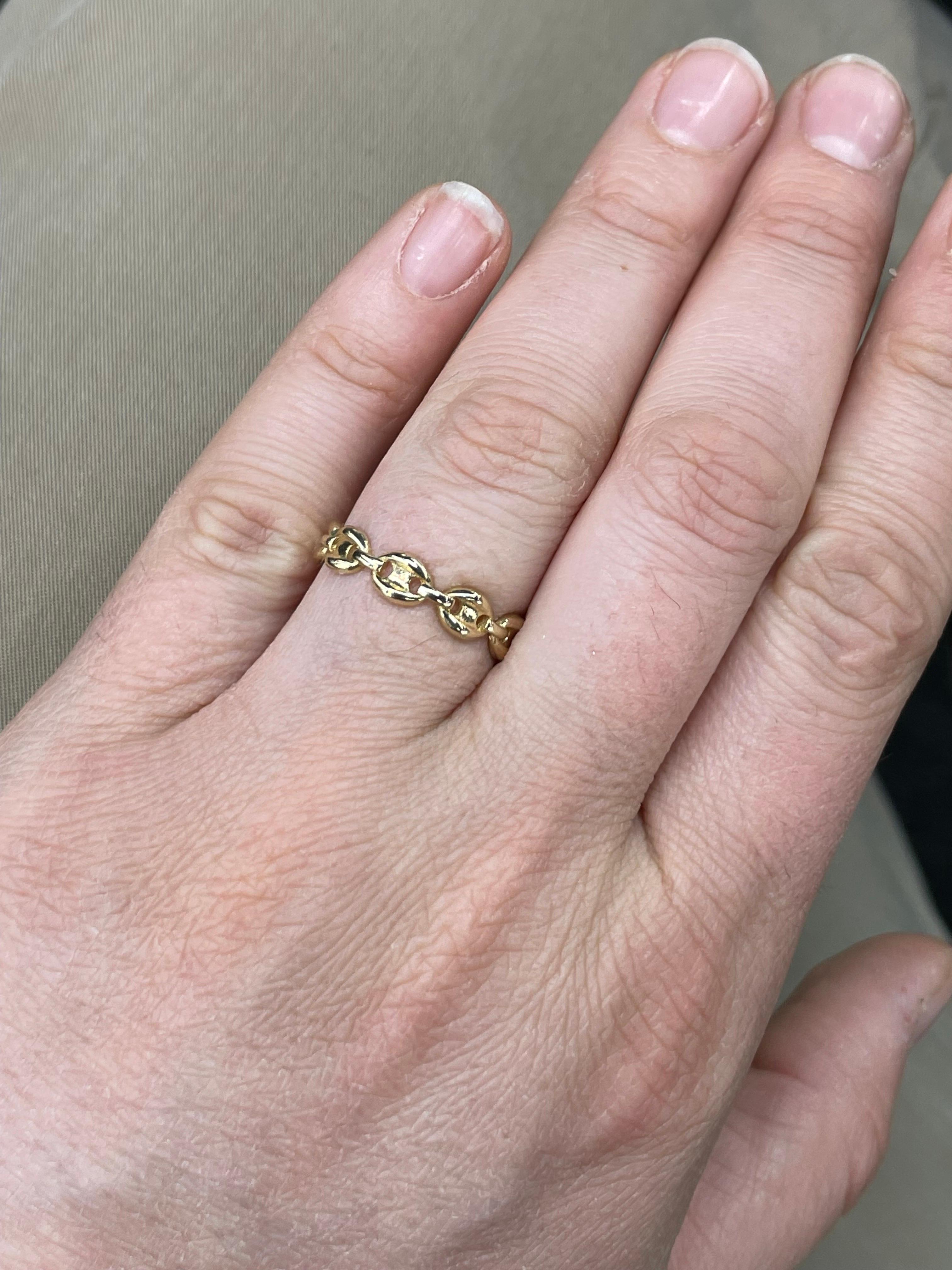 Mariner Link Ring 14 Karat Yellow Gold 2 Grams For Sale at 1stDibs