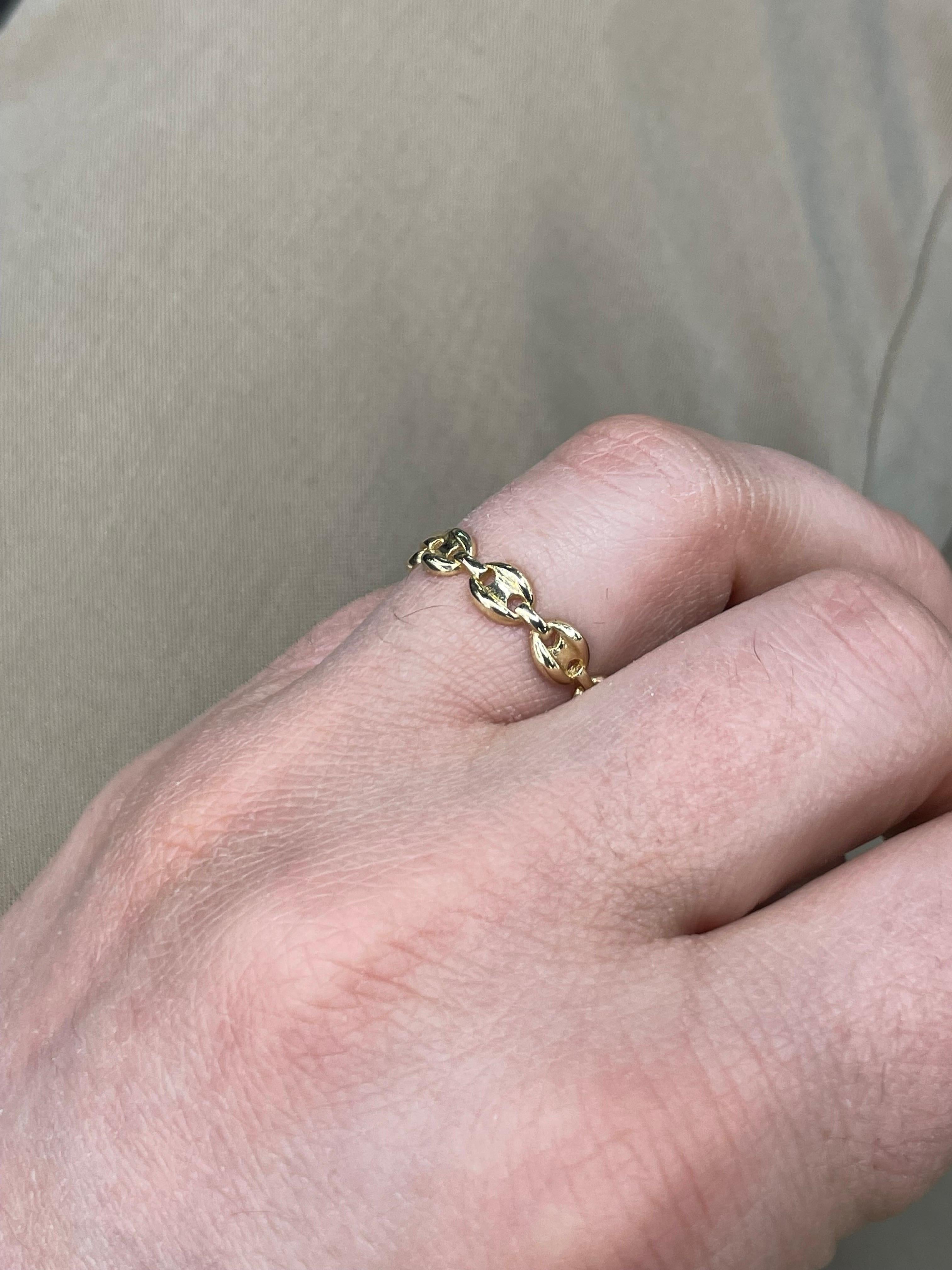 Mariner Link Ring 14 Karat Yellow Gold 2 Grams For Sale at 1stDibs