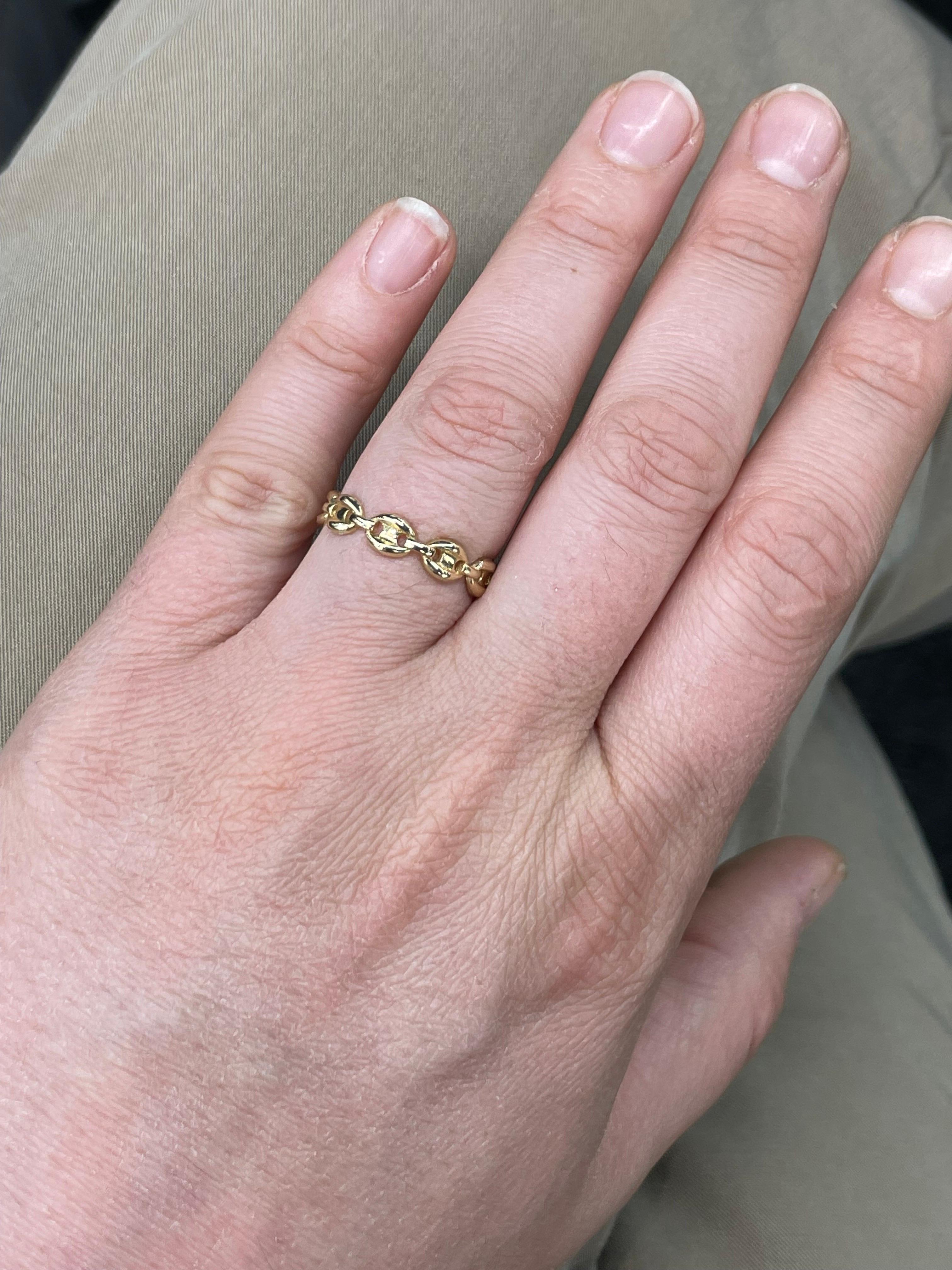 Mariner Link Ring 14 Karat Yellow Gold 2 Grams For Sale at 1stDibs