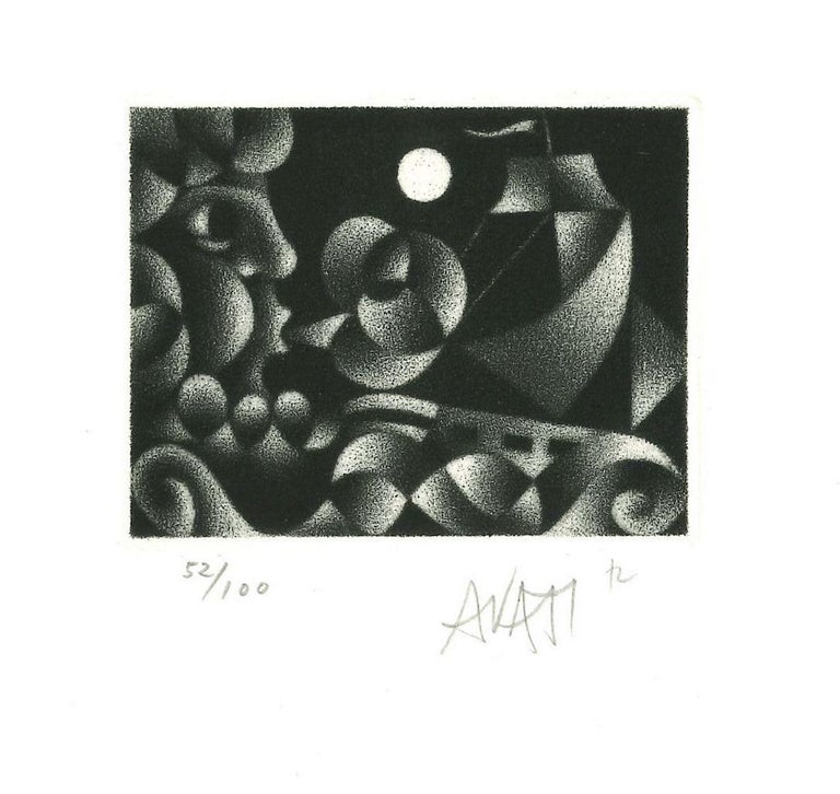 Mario Avati - Blowing - Etching on Paper by Mario Avati - 1970s For ...
