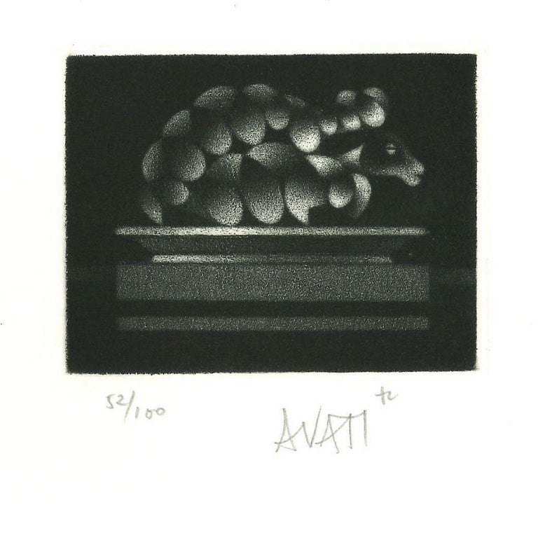 Mario Avati - Hedgehog - Gravure sur papier de Mario Avati - Années ...