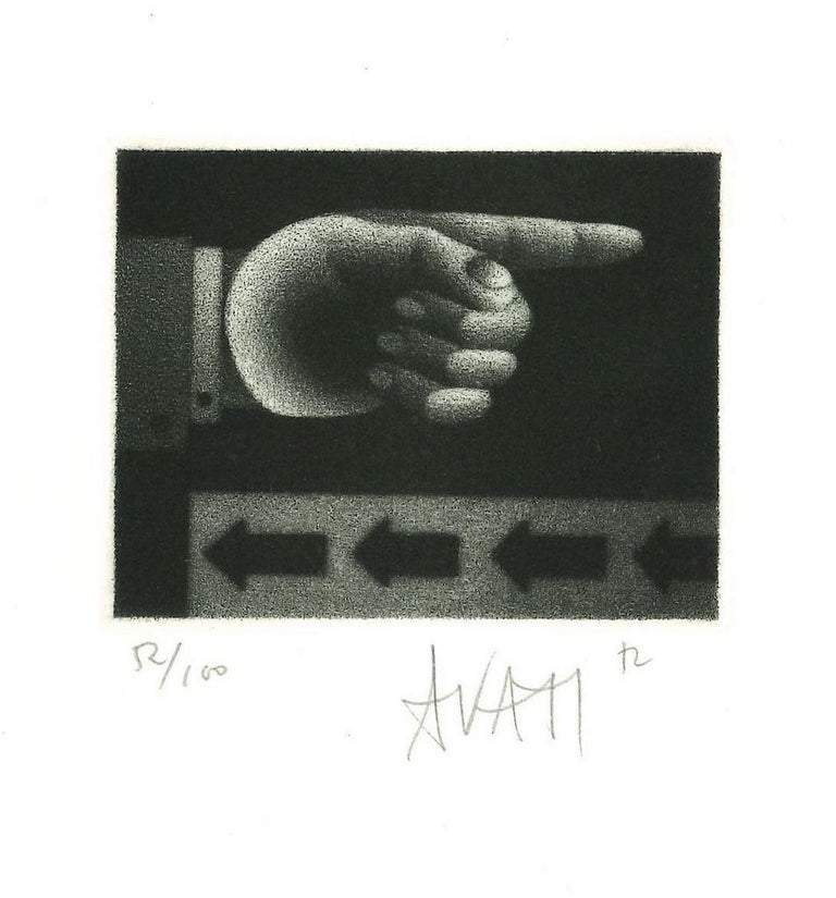 Mario Avati - Indicating - Etching on Paper by Mario Avati - 1960s For ...