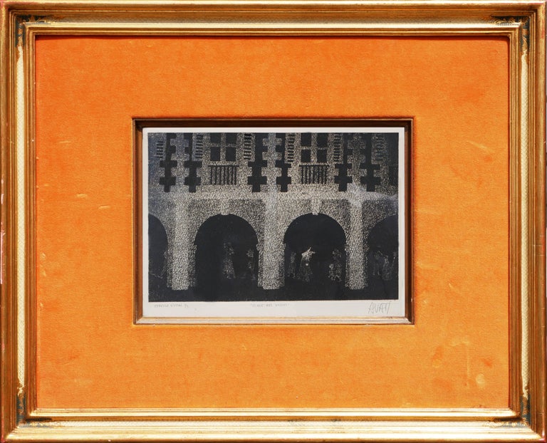 Mario Avati - "Place Des Vosges" Black and White Architectural Etching ...