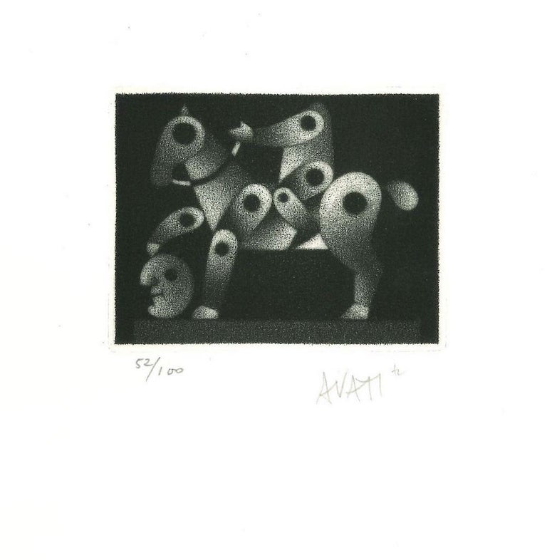 Mario Avati - Rider - Etching on Paper by Mario Avati - 1960s For Sale ...