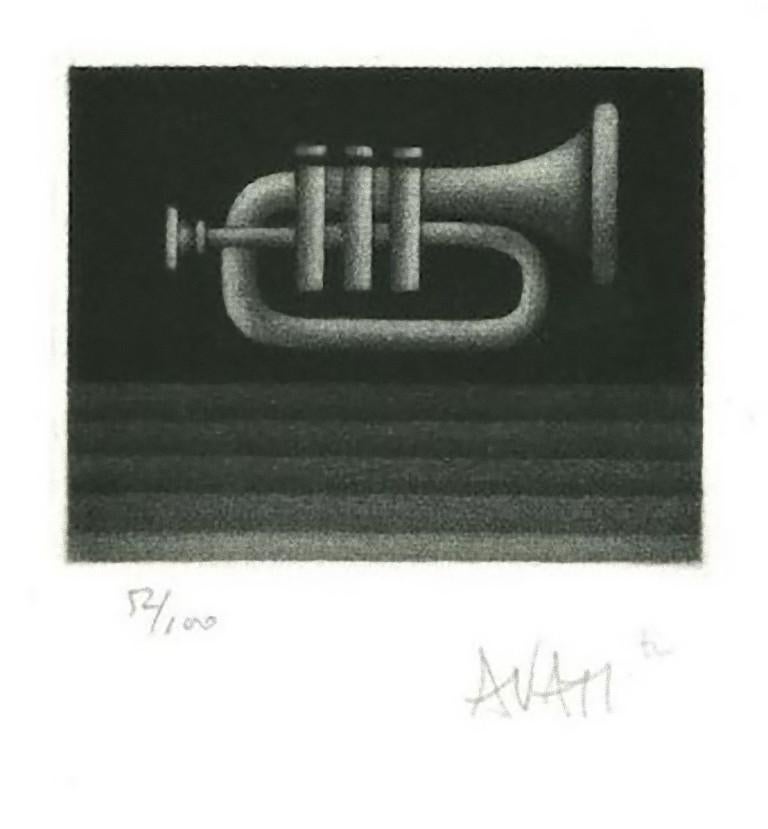 Mario Avati - Trumpet - Etching on Paper by Mario Avati - 1970s For ...