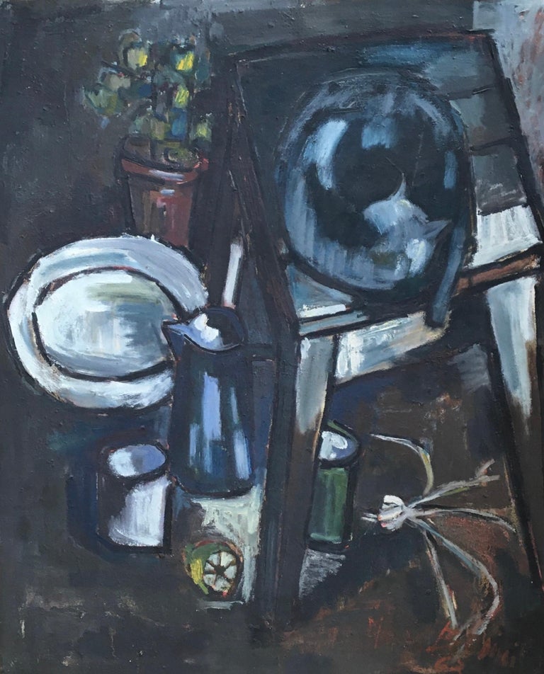 Mario Bedini - Still life with cat For Sale at 1stDibs