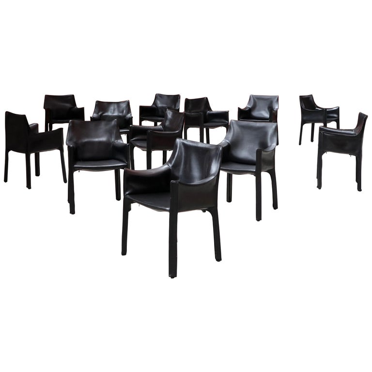 Mario Bellini 413 "TAXI" Chairs for Cassina, 1977, Set of 12 at 1stDibs