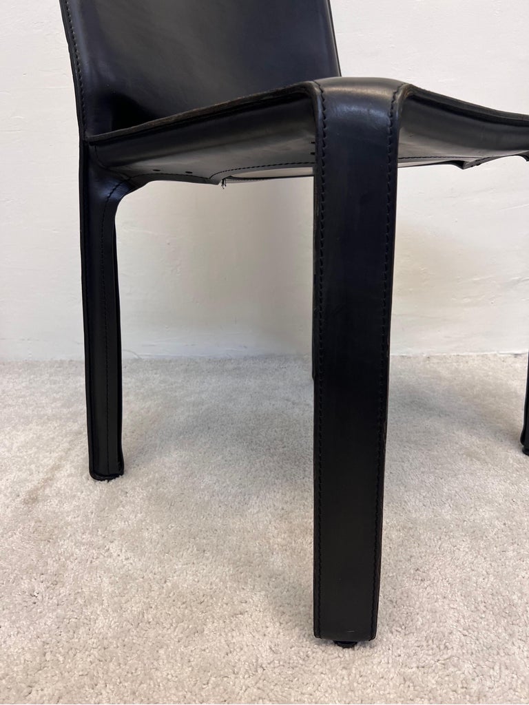 Mario Bellini Black Cab 413 Dining or Side Chairs for Cassina, Set of ...