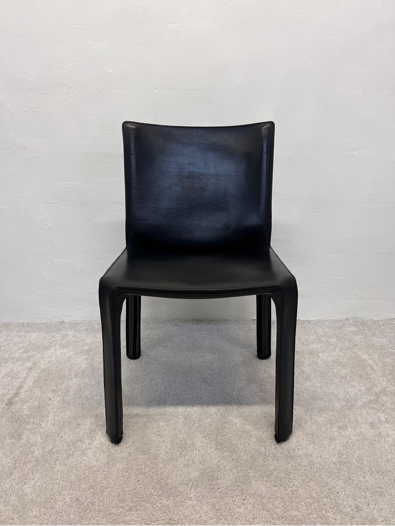 Mario Bellini Black Cab 413 Dining or Side Chairs for Cassina, Set of ...