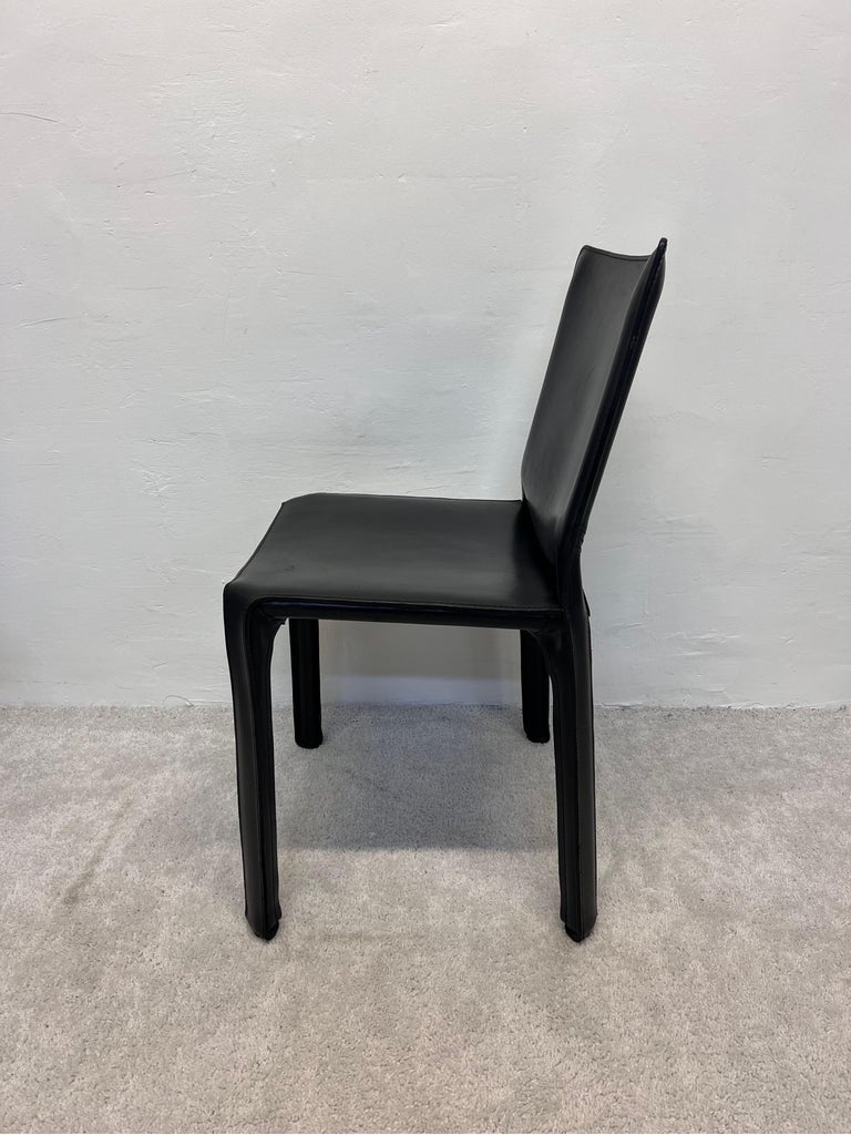 Mario Bellini Black Cab 413 Dining or Side Chairs for Cassina, Set of ...