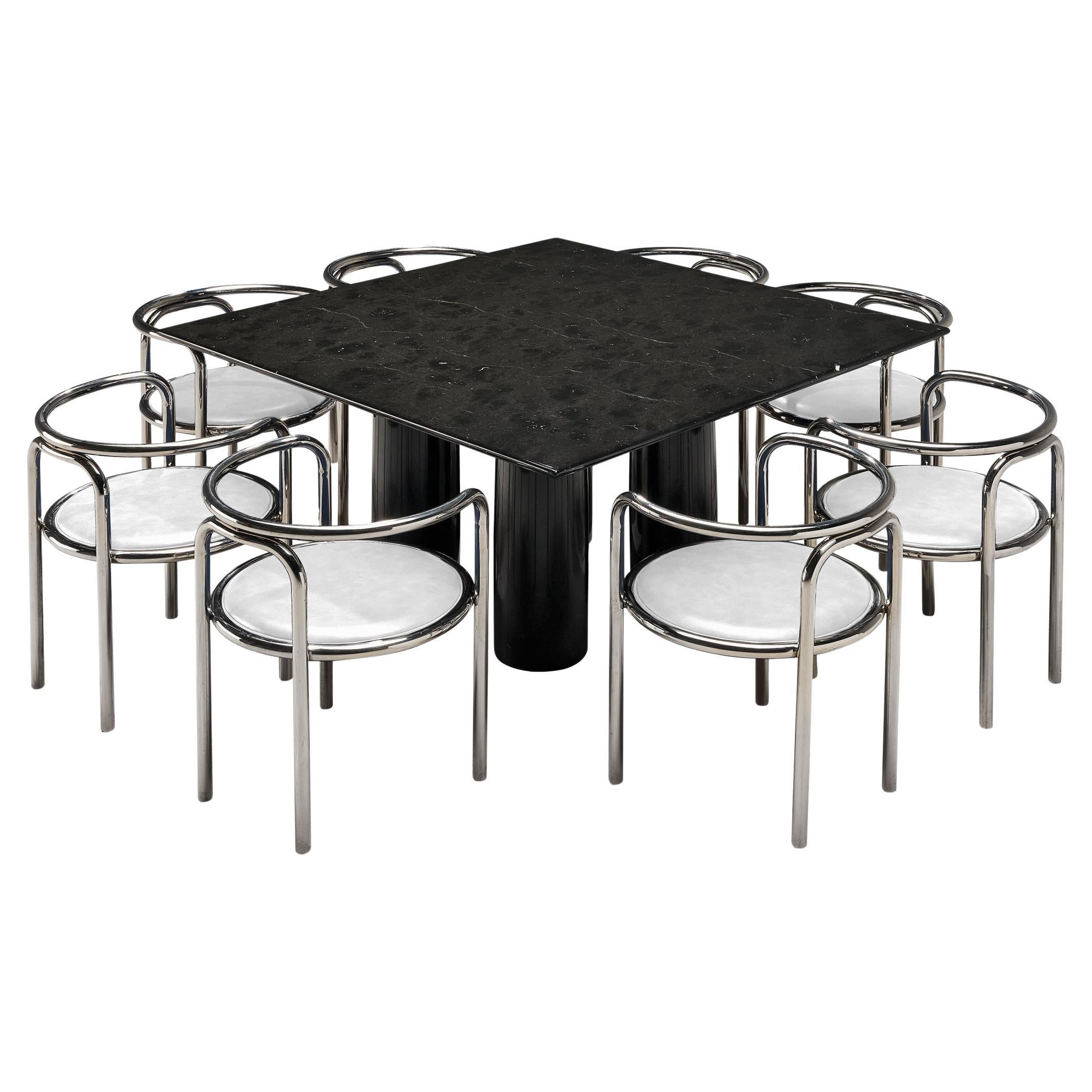 Gae Aulenti Two Locus Solus Lounge Chairs in Green Colored Metal For ...