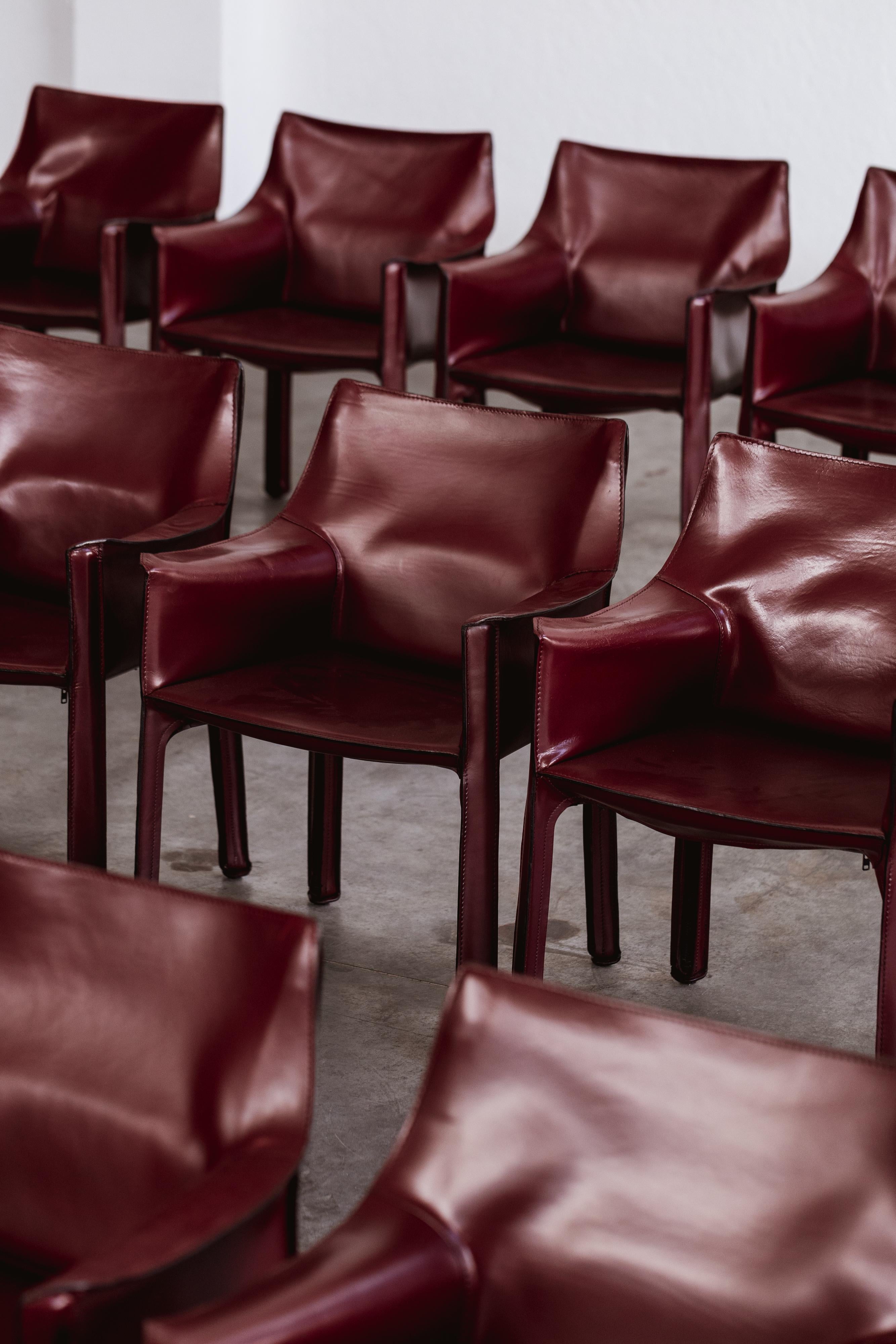 Mario Bellini "CAB 413” Dining Chairs for Cassina, 1977, Set of 20 For ...