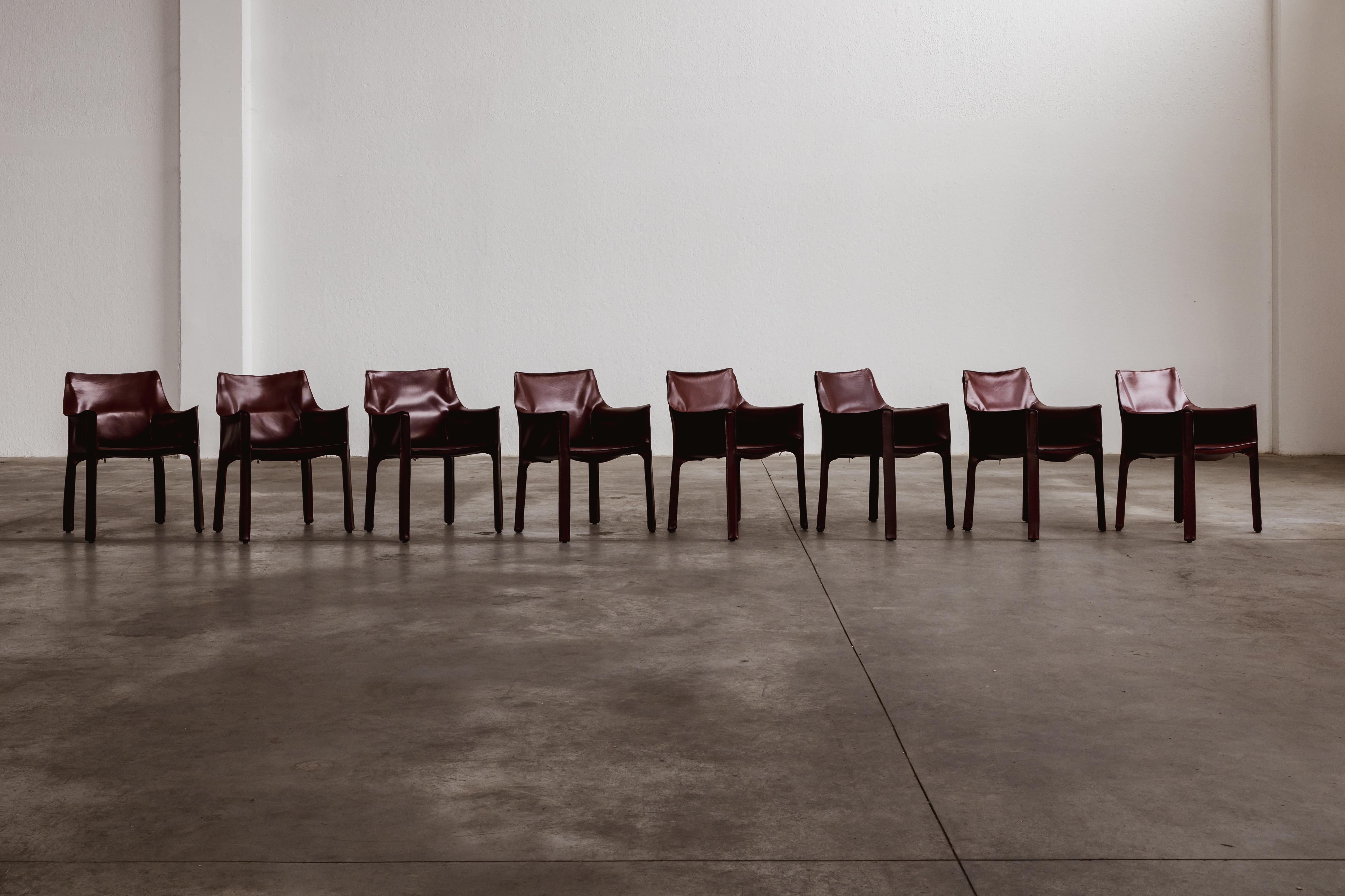 Mario Bellini "CAB 413" Chairs for Cassina in Bordeaux, 1977, Set of 8 ...