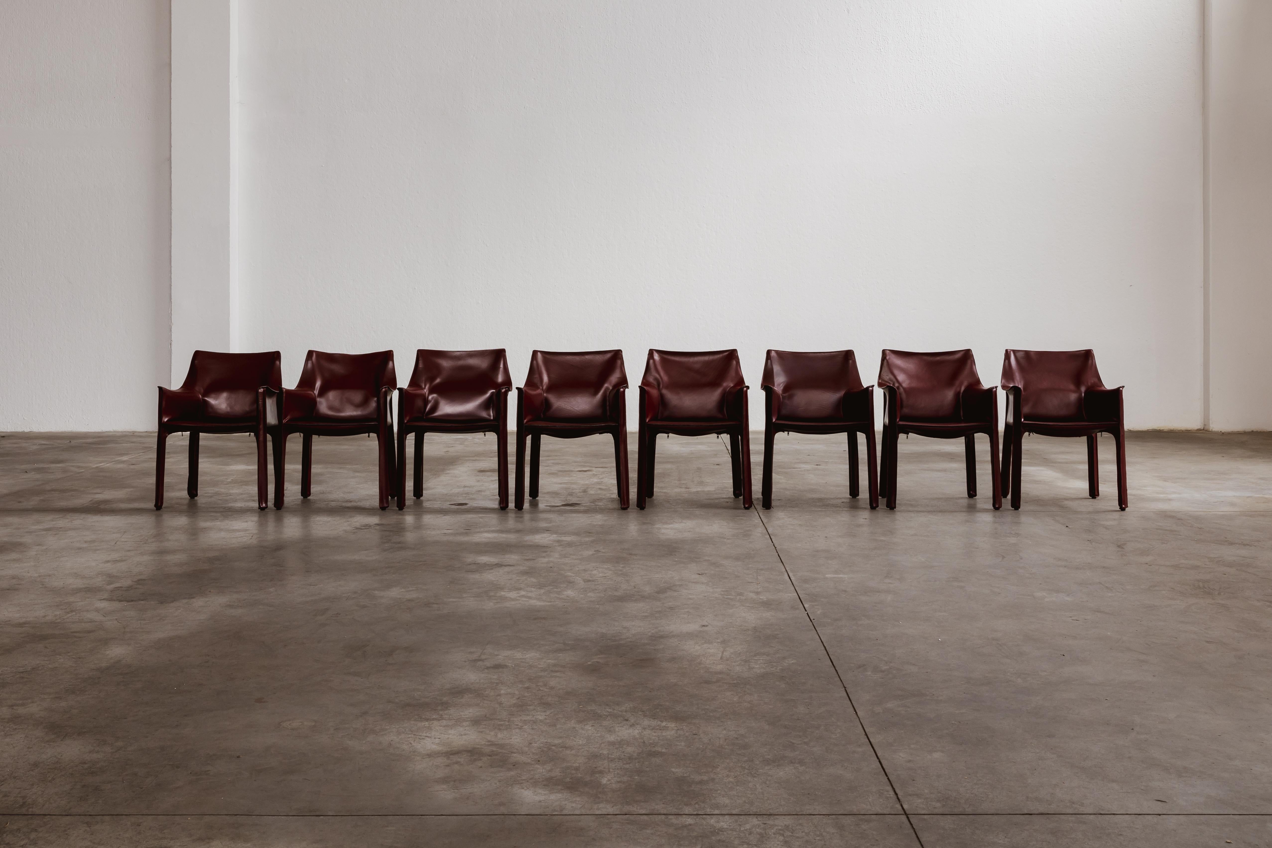 Mario Bellini "CAB 413" Chairs for Cassina in Bordeaux, 1977, Set of 8 ...