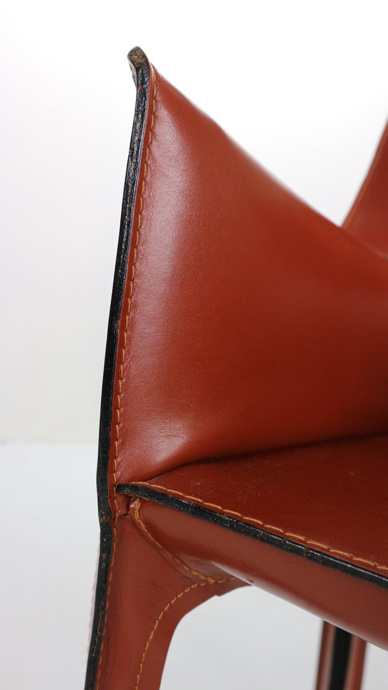 Mario Bellini "Cab-413" Set of 10 Leather Armchairs for Cassina, 1980s ...