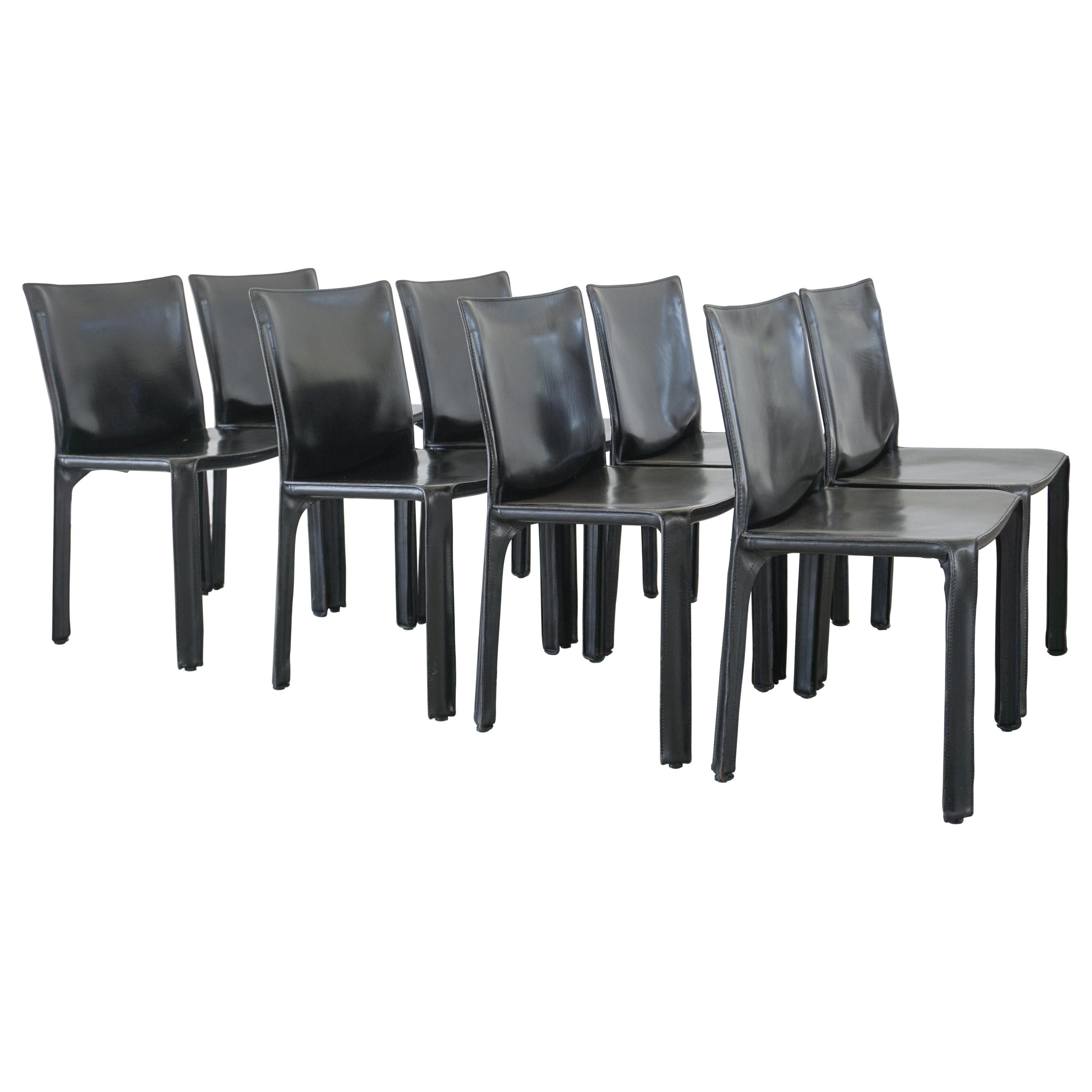 Set of Six CAB 412 and 413 Dining Chairs by Mario Bellini for Cassina ...