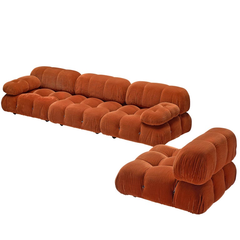 Mario Bellini 'Camaleonda' Orange Modular Sofa at 1stDibs