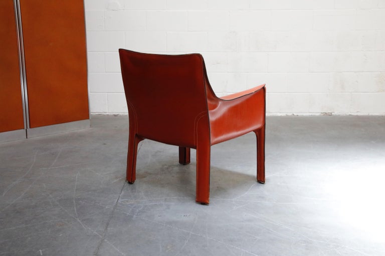 Mario Bellini for Cassina "Cab 414" Lounge Chairs, Signed, circa 1980 ...