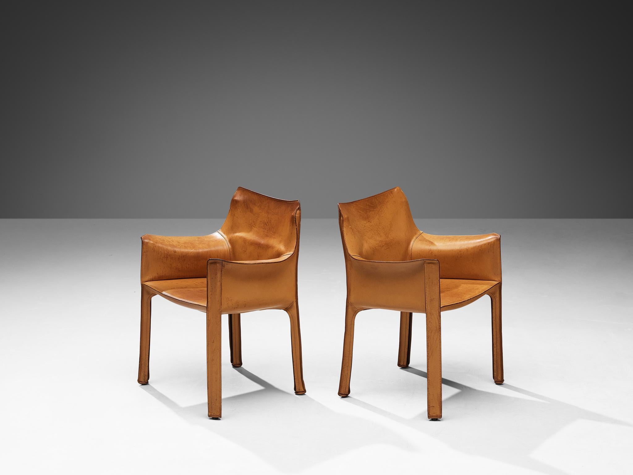Mario Bellini for Cassina Set of Four 'CAB 413' Dining Chairs in ...