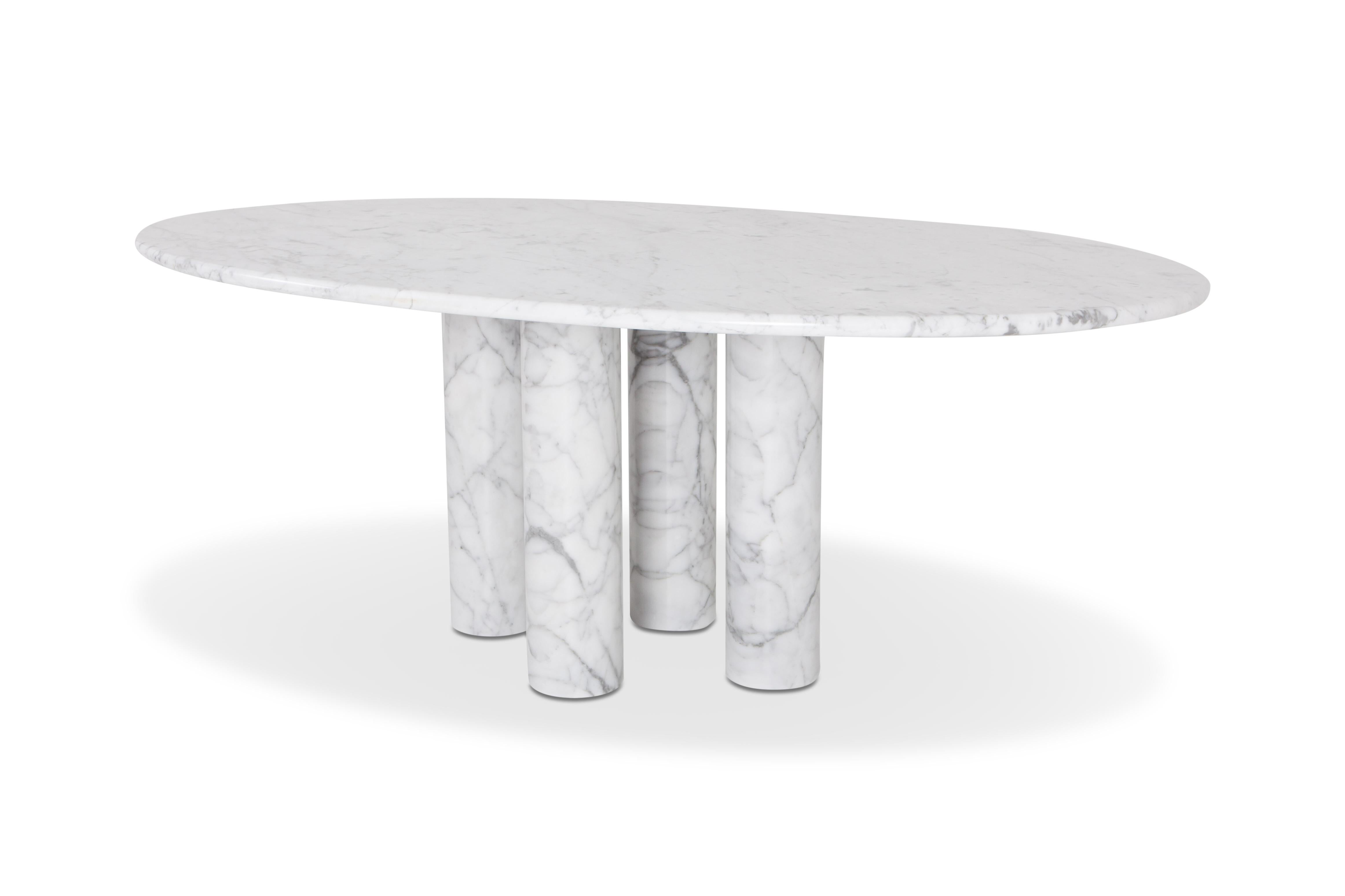Mario Bellini Il Colonnata Oval Dining Table in Carrara Marble for ...