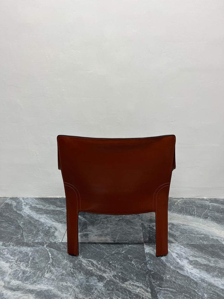 Mario Bellini Cab Leather Lounge Chairs for Cassina, a Pair at 1stDibs
