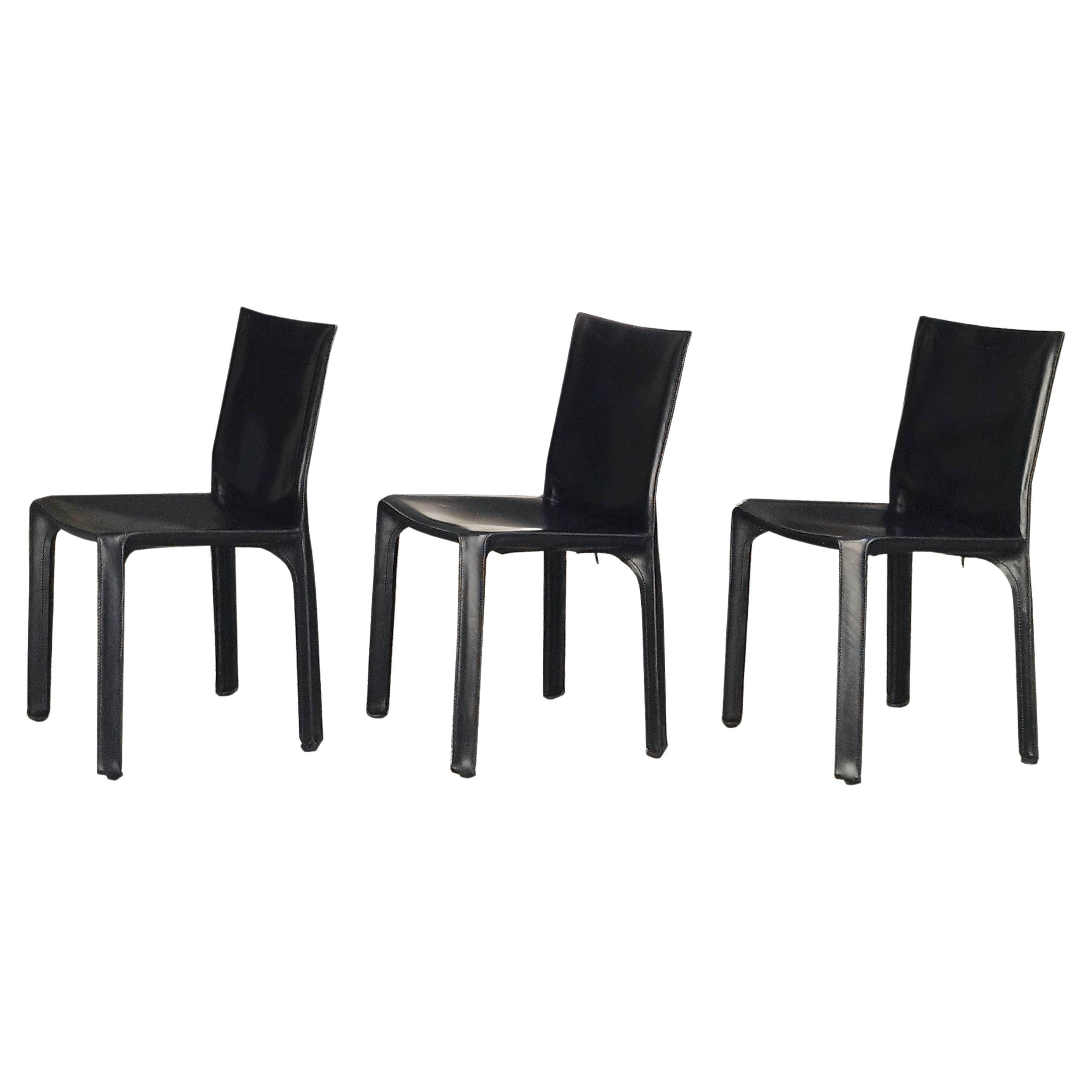 Mario Bellini Style Set of 3 Cab Dining Chairs, Italy, 1980s For Sale ...
