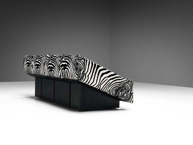 Mario Botta for Alias 'Obliqua' Sofa in Zebra Print Upholstery For Sale ...